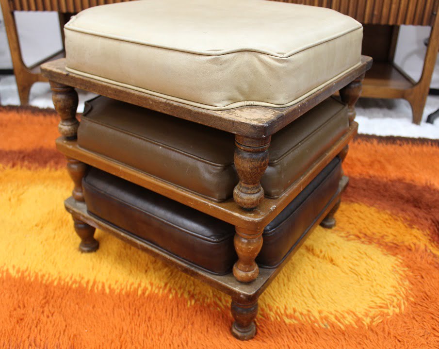 Brown stacking footstools set of 3 | - GreStuff